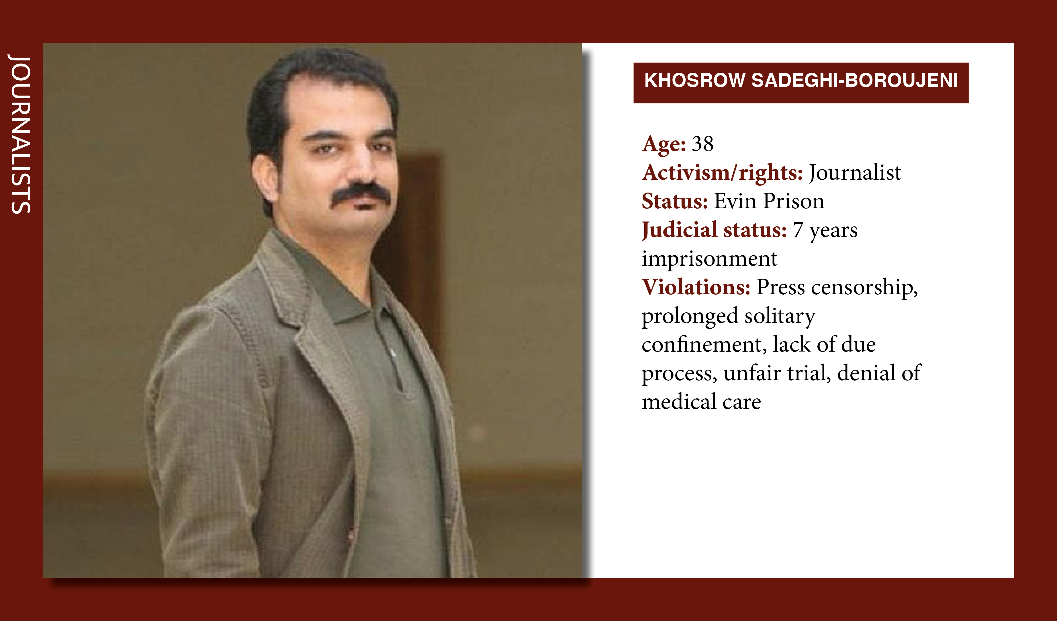 Iran Human Rights | Article: Khosrow Sadeghi-Boroujeni